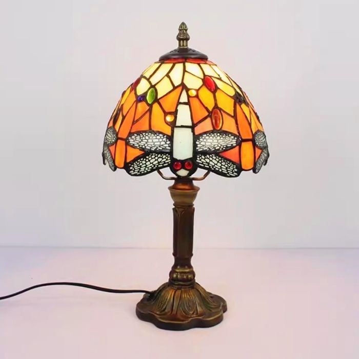 E27 rétro Baroque LED lampes de Table méditerranéen Vintage vitrail ...