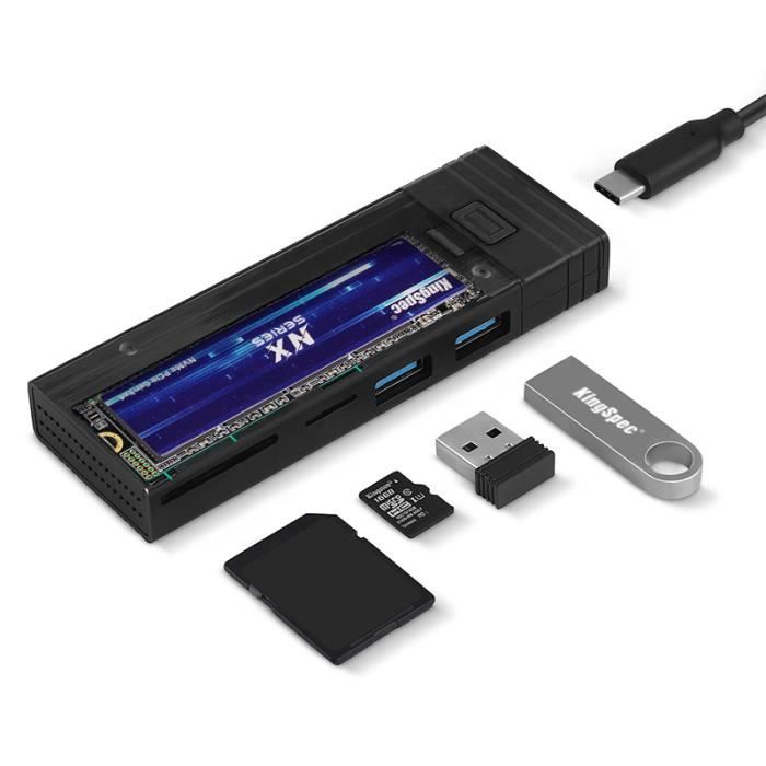 -KingSpe – boîtier SSD M2 NVME NGFF, HUB USB type-c 3.1 vers SD TF ...