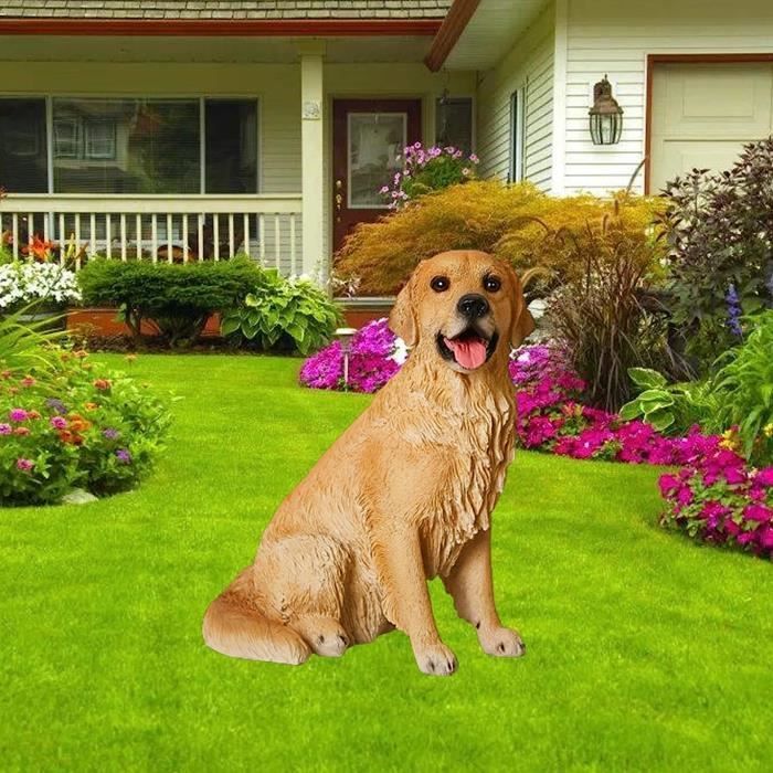 Statue De Chien Golden Retriever Extérieur, Décor De Chien Simulé De ...