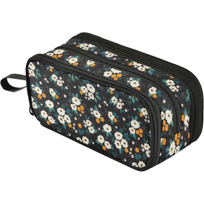 Petite Trousse À Crayons Blanche Avec 3 Compartiments Pour L'École, Le ...