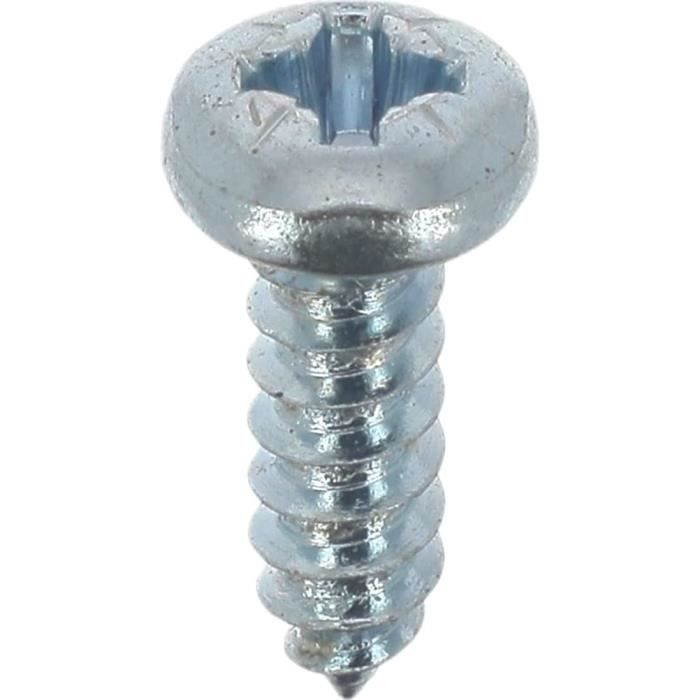 Vis À Tôle Tête Inox A4 Cylindrique Bombée Pozidrive, 3.9Mm X 13Mm, Din 7981, Zinc Blanc, Lot De ...