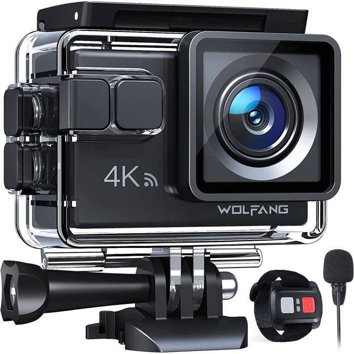 Caméra Sportive GA100 4K 30 FPS, caméscope WiFi de 20 MP, caméra sous ...