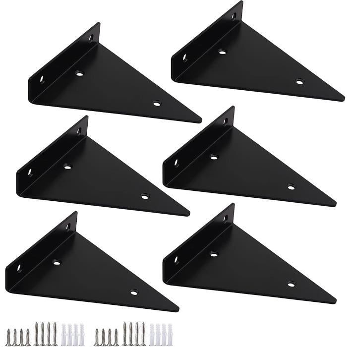6 Pièces Equerre Etagere Murale Fixation Angle Etagères Metal, Triangle ...