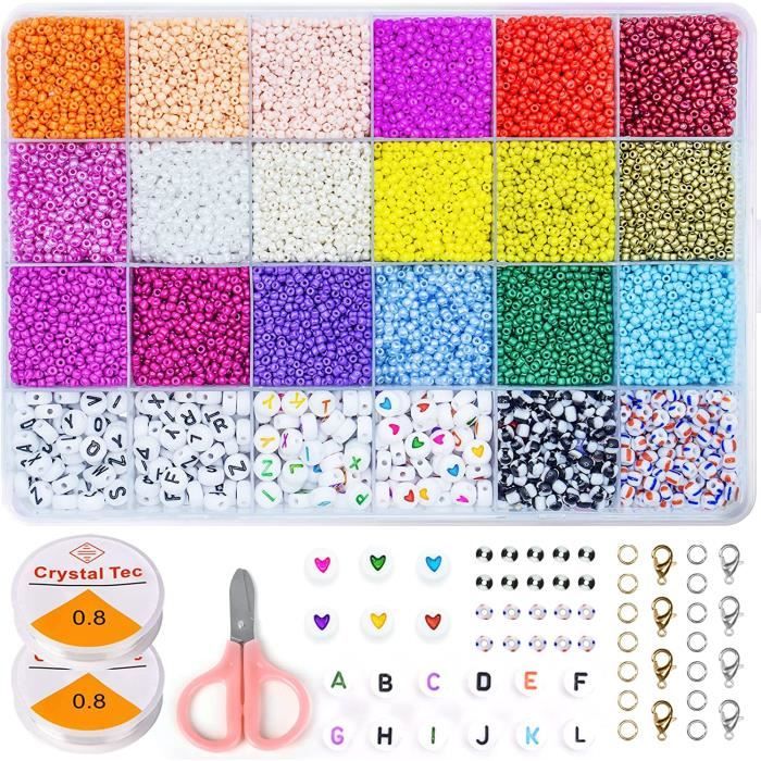 Perles pour Bijoux,2mm Perles pour Bracelet,27000 Pièces Perle de Enfiler Rocaille avec Perle ...