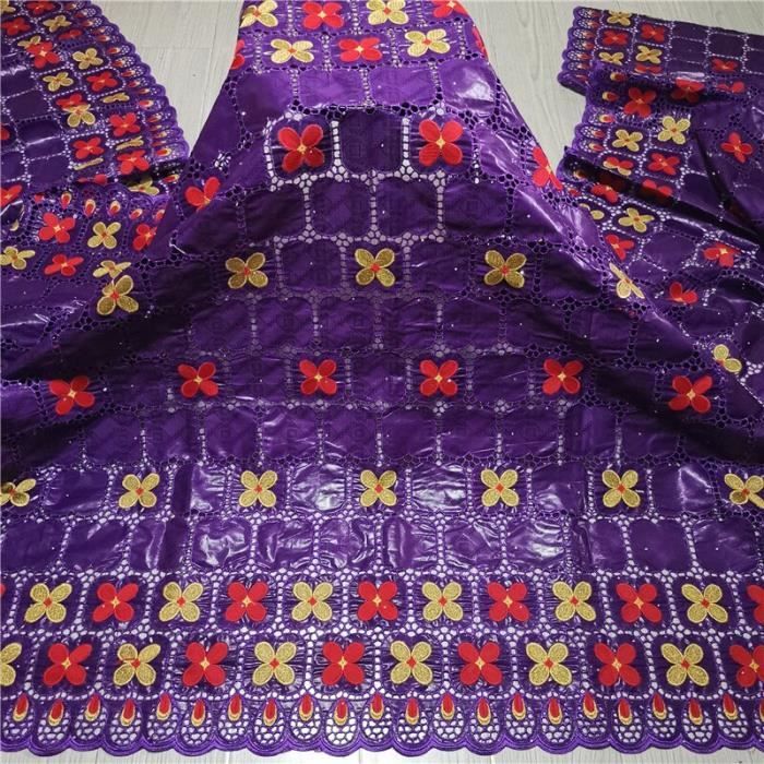 Tissus,Bazin Riche africain avec broderies, tissu brodé, 4,5 m, pour ...