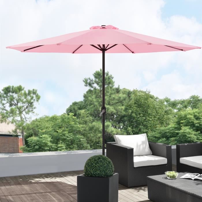 Parasol de Jardin Budapest Polyester Acier 300 x 230 cm Rose Pastel ...