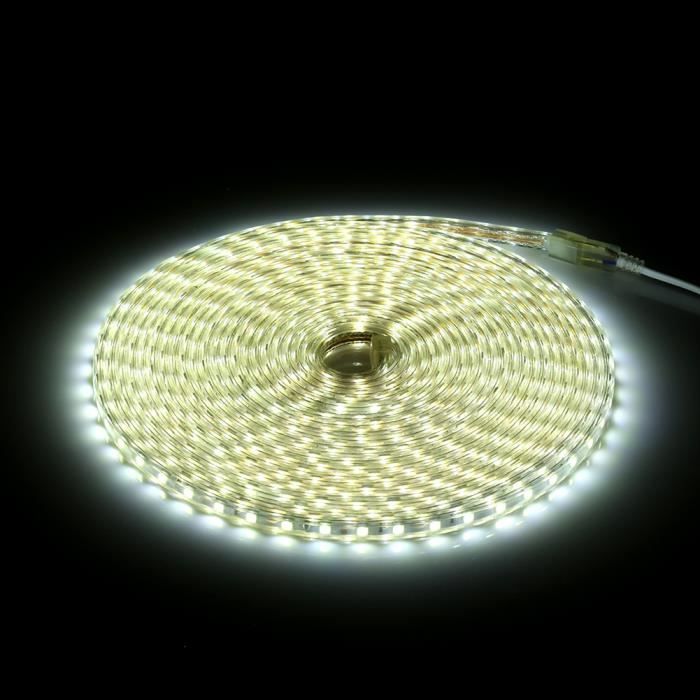 Fdit Cordon lumineux flexible Bande LED étanche SMD 5050 220V 60leds/m ...