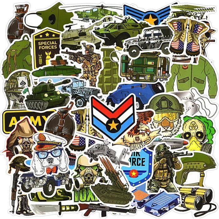 50 AUTOCOLLANTS STICKERS 100% MILITAIRE - Cdiscount Jeux - Jouets