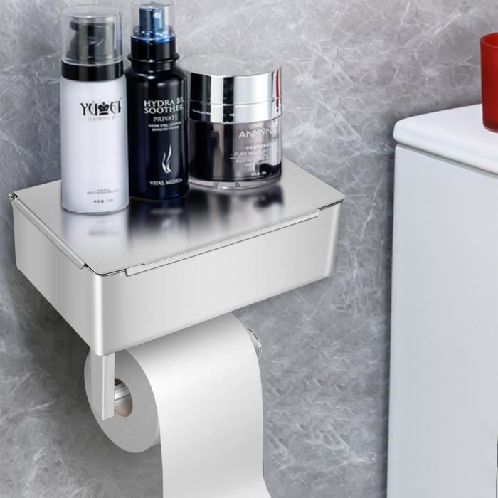 Misounda Porte Papier Toilette, Support Papier Rouleau sans Percage ...