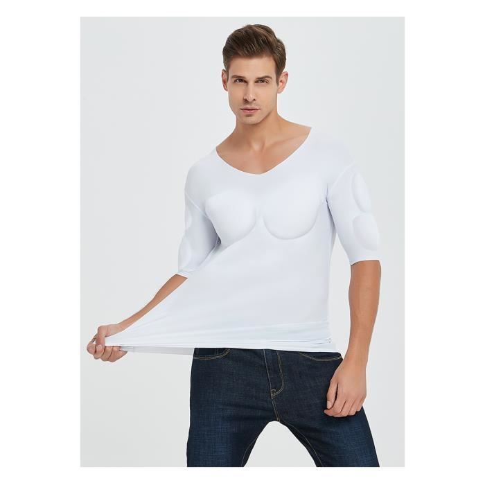 Bustier-corset,Hommes chemise musculaire homme Invisible ABS faux ...