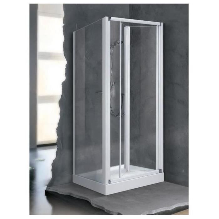 Porte pliante - NOVELLINI - Lunes S - 84 à 90 cm - Verre transparent ...