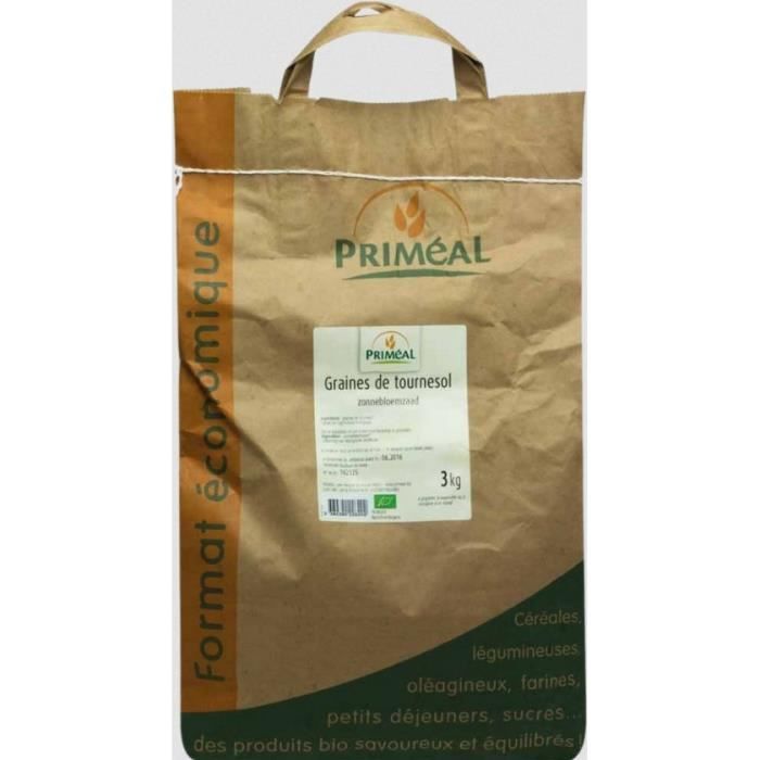 Graines de Tournesol bio & équitable VRAC RHD 3 kg 5 kg PRIMÉAL ...