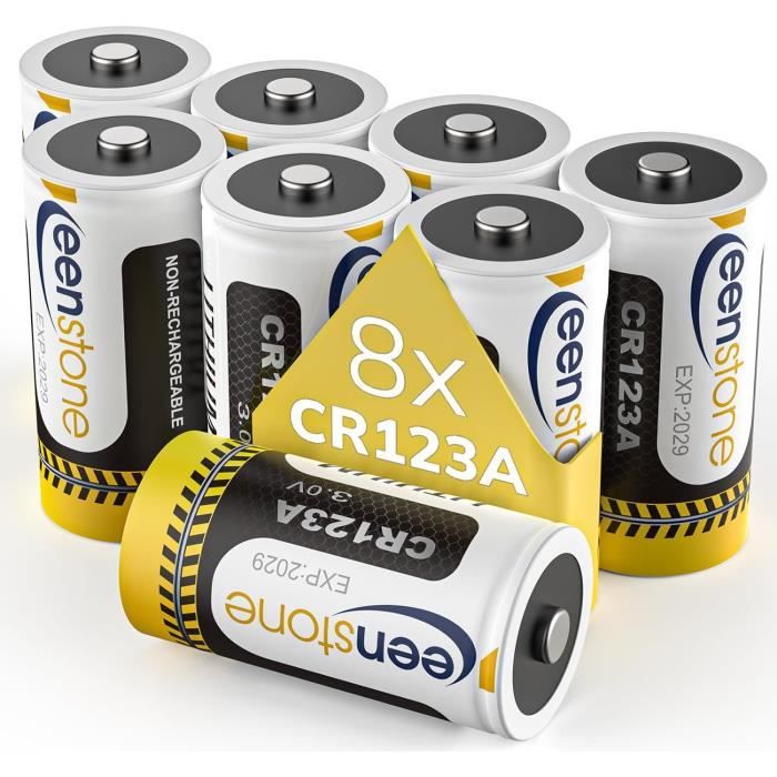 Cr123A 3V Piles Au Lithium 1600Mah Cr17345 Jetables Lot De 8[J2109 ...