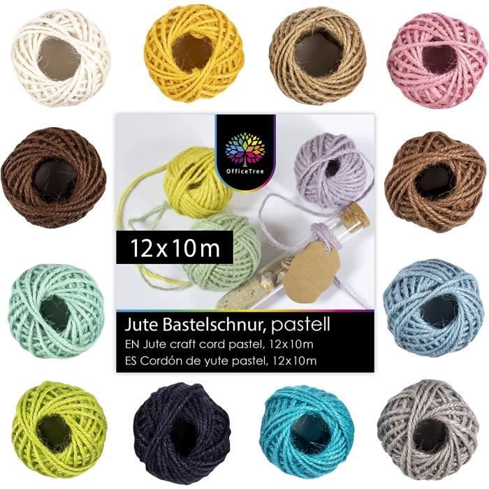 OfficeTree Lot de 12 Cordons Multicolores - Cordon macramé - Fil ...