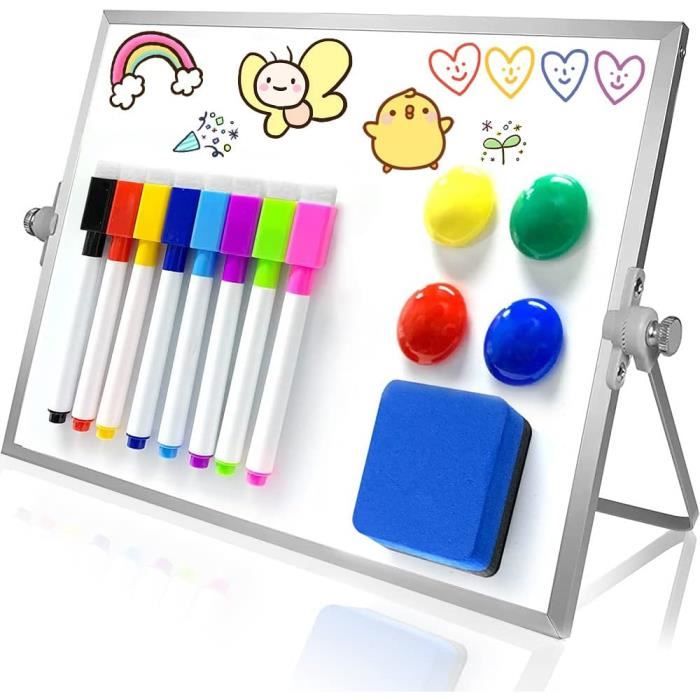 Mini tableau blanc effaçable à sec avec support, 20 x 30 cm, tableau ...