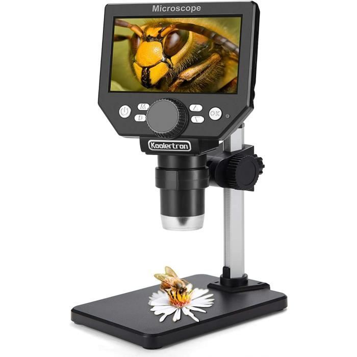 Koolertron Microscope Numérique USB Portable 4,3 Pouces écran HD 8 ...