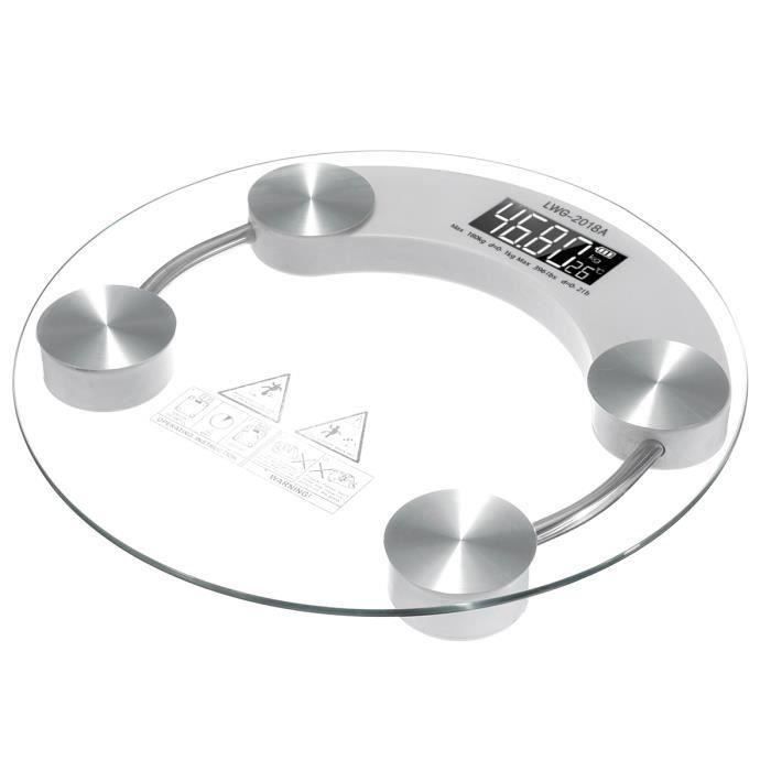 Balance Pèse-personne numérique Trempé Verre Électroniquement 180KG Gym ...