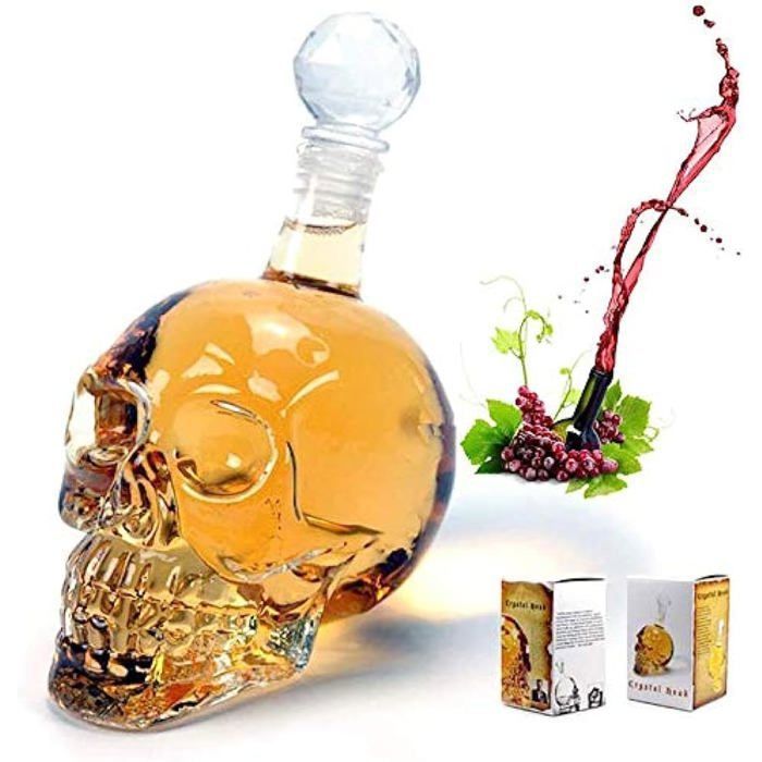 Bouteille de vin tête de mort, carafe à vin de whisky, carafe en verre ...