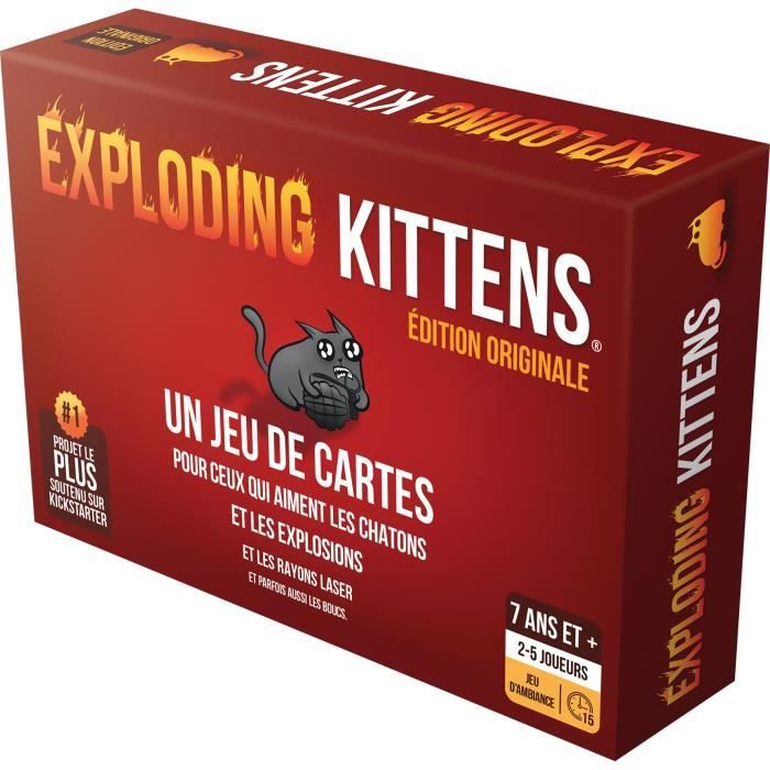 Jeu de société - ASMODEE - Exploding Kittens : Le Jeu de Base (Edition 2022) - 2 à 5 Joueurs ...