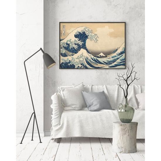 Tableau Panorama Hokusai La Grande Vague de Kanagawa 50x35 cm ...