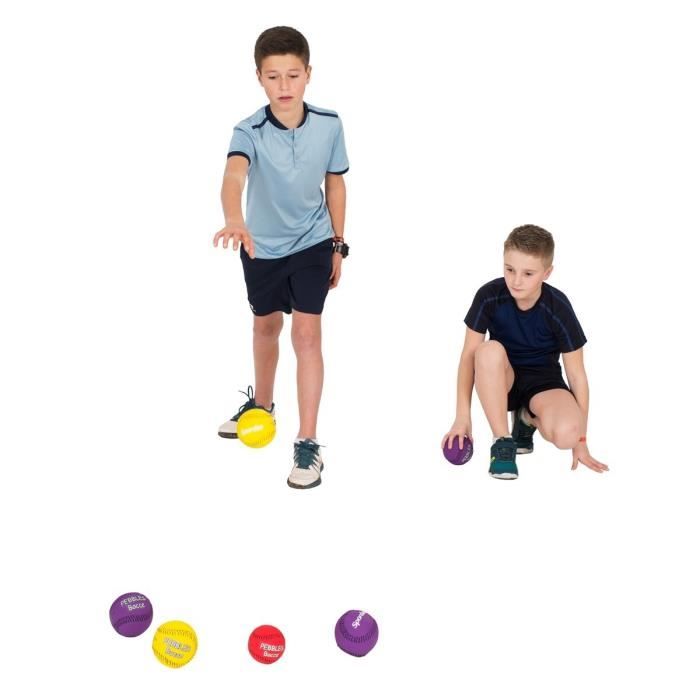 Boule de pétanque enfant Spordas Pebbles - jaune/violet/rouge - 10,1 cm ...
