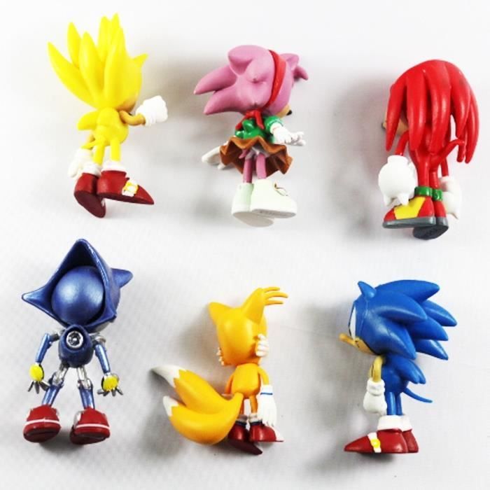 Lot de 6 Figurines Sonic the Hedgehog Amy Tails Mephiles Knuckles ...