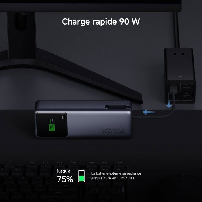 XIAOMI 165W Power Bank 10000mAh (Câble Intégré) - Batterie Externe ...