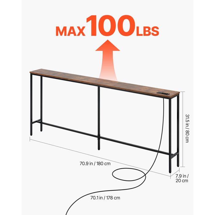Table Console étroite - DUOKU - YJXXGZ-001 - 180 cm - Meuble d'entrée ...
