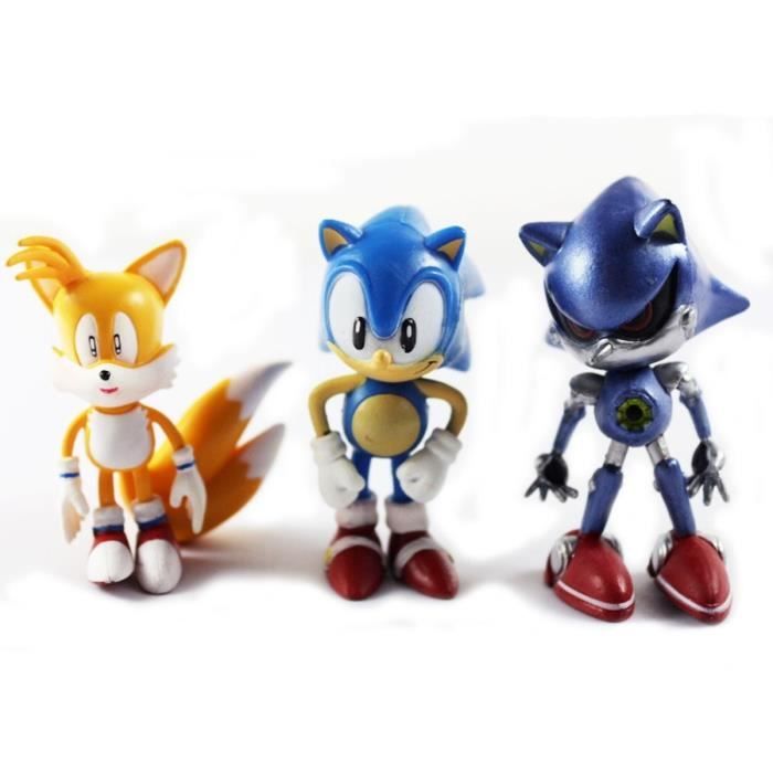 Lot de 6 Figurines Sonic the Hedgehog Amy Tails Mephiles Knuckles ...