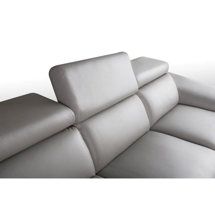 Canapé d'angle relax 100% tout cuir épais italien - 1 relax électrique ...