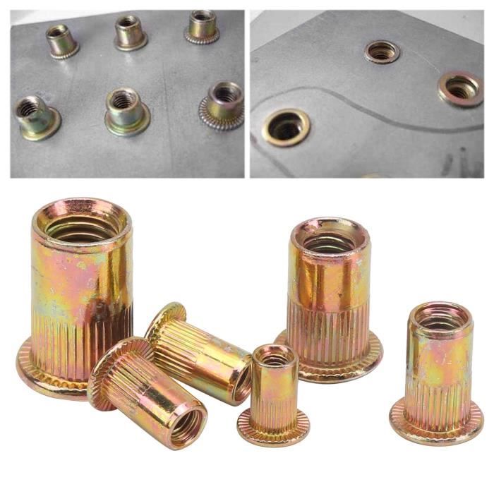 Écrous d'insertion filetés à tête plate Écrou moleté, travail plus ...