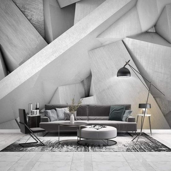 Papier Peint Mural Xxl En Trois Dimensions Ciment Gris Bâtiment ...