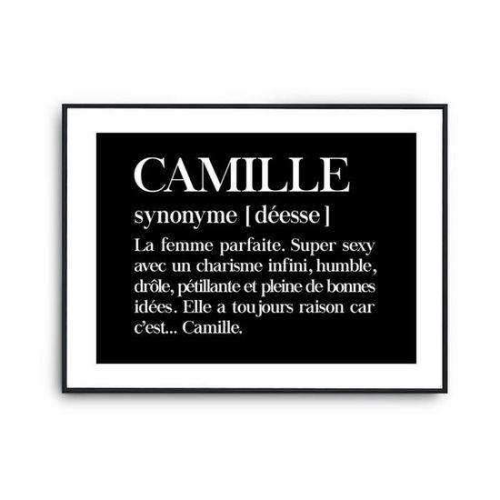 Affiche - Camille - Prénom définition - Humour - Décoration murale - A2 - Papier 310 g/m² ...