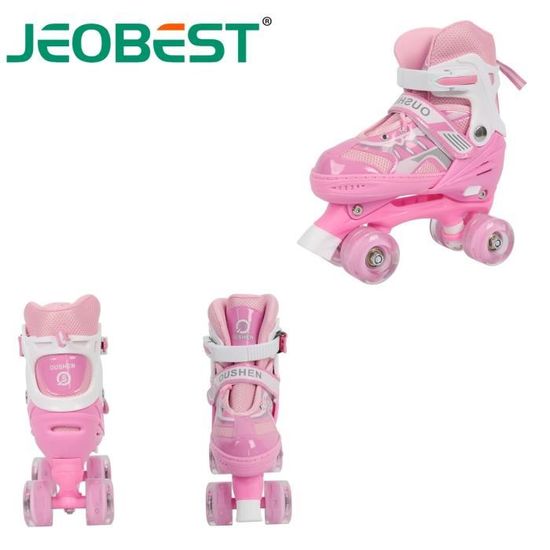 JEOBES Patins à roulettes ajustables - Rose - Doublure souple et ...