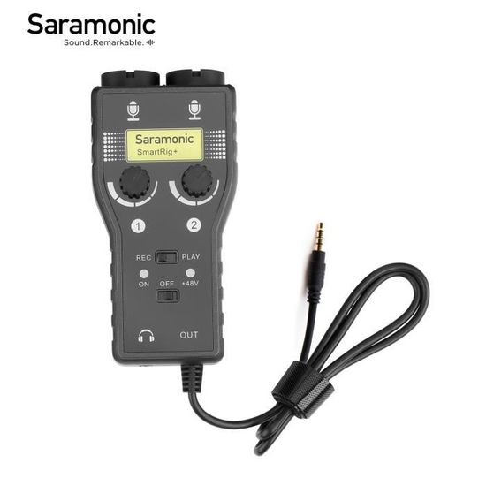 Saramonic-Préamplificateur petaudio SmartRig,microphone XLR,6.3mm,JESmartphone,iPhone,YouTube ...