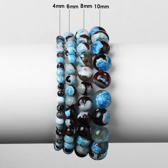 Bracelets en pierres naturelles,20 Blue fire agate-6mm-19cm--Bracelets de perles en pierre ...