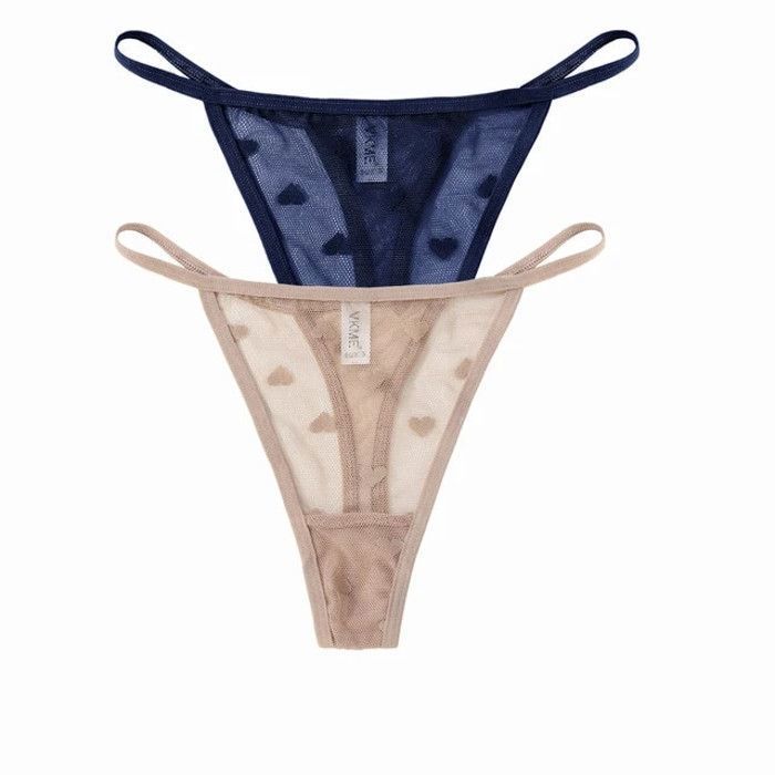 Culotte string transparente en maille pour femme,string sans couture ...