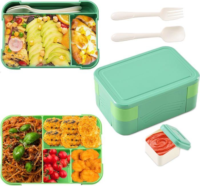 Lunch Box, Bento Lunchbox Adulte 1550ml, Boite Repas Avec 6 ...