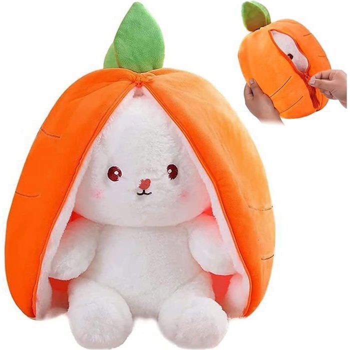 Jaune Lapin de Pâques, 25cm Douceur Carottes Peluche Poupée Lapins À ...