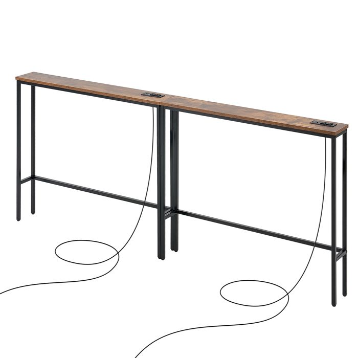 Table Console étroite-Duoku-Pour Canapé-lot de 2-Table D'entrée Longue ...