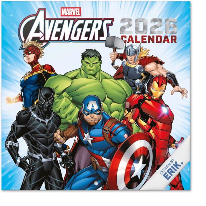 Calendrier Marvel 2026 mural Avengers mensuel idéal cadeau espace notes ...