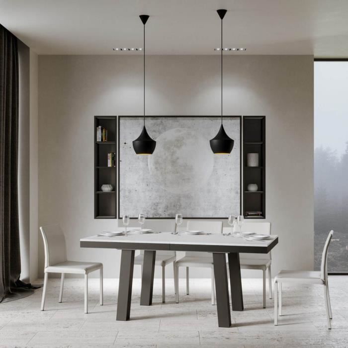 Table extensible Bridge Evolution - Blanc - 90x160 à 420 - Marque ...
