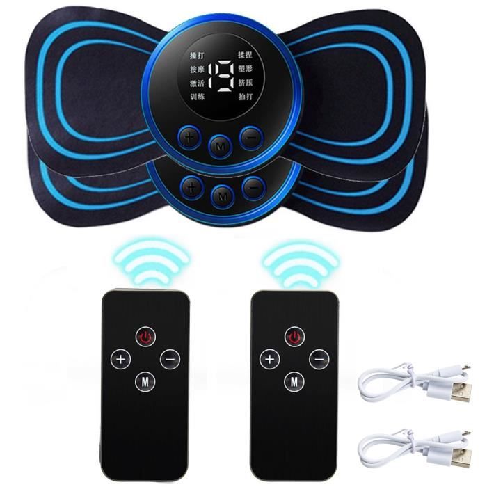 EMS-Appareil de massage électrique pour le cou et le dos,avec écran LCD,8 modes,stimulateur de ...