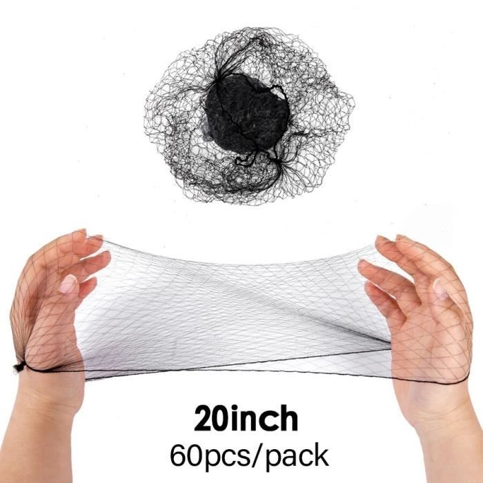 Filet à Cheveux en Nylon Noir,Bord artificiel astique Invisible,de ...