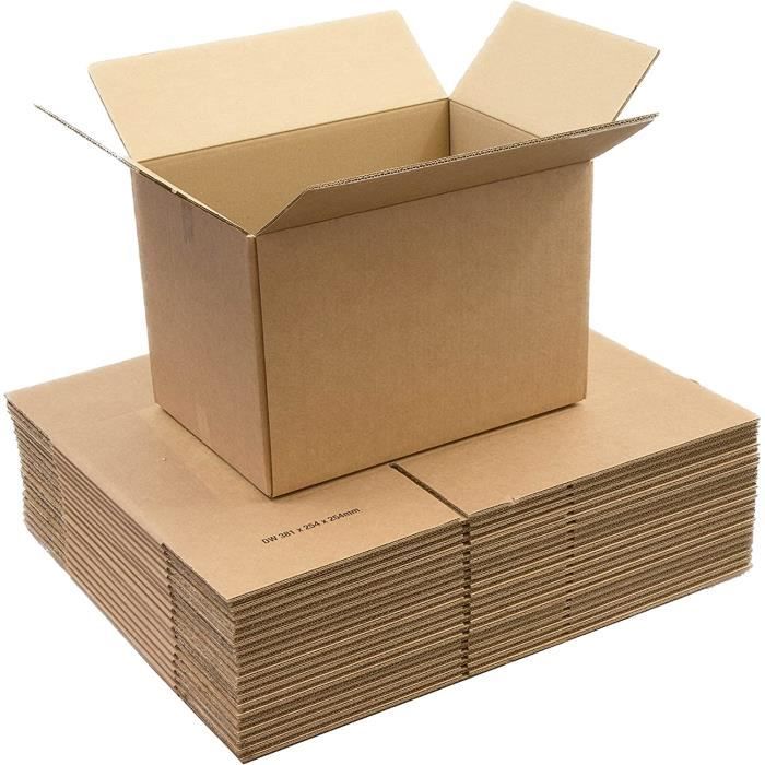 Lot de 20 cartons d'expédition à double paroi 381 x 254 x 254 mm[508 ...