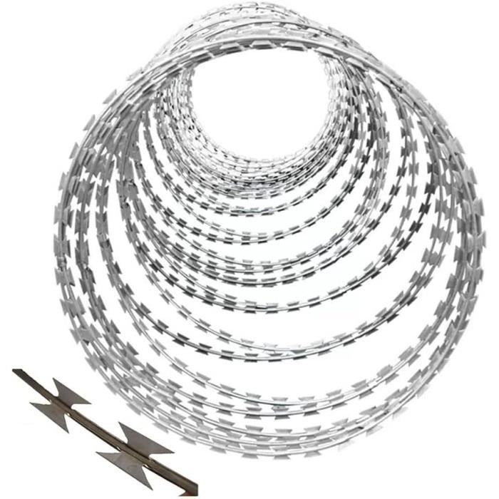 Fil De Rasoir Ruban Galvanisé Fil De Fer Barbelé Hélicoïdal Clip De ...