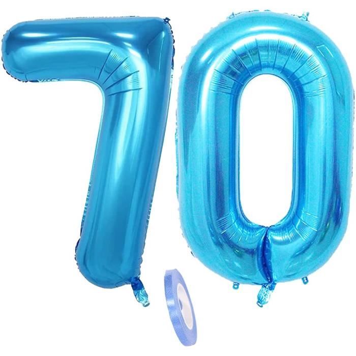 Ballon 70 Ans Anniversaire Bleu XXXL - Aus - Figurines Gonflable Hélium ...