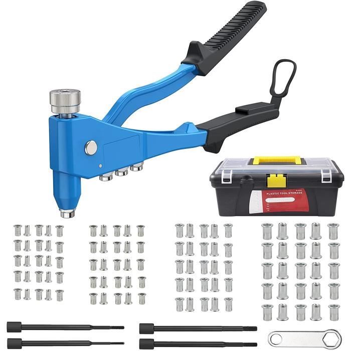 ESYNiC 10"Riveteuse Manuelle avec 100pcs Rivets M3 M4 M5 M6 Rivet Gun Écrous Professionnels en ...