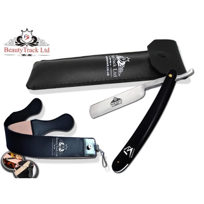 BeautyTrack - Nouveau Salon de Barbier Noir Coupe Droite Rasoirs ...