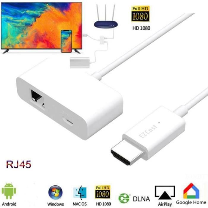 Récepteur-décodeur,Dongle sans fil Ethernet HDMI, wi-fi, Miracast ...